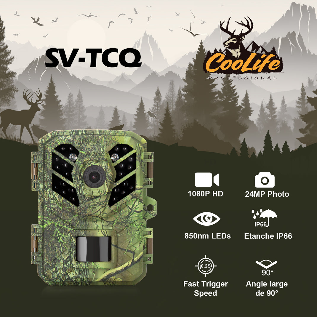 Coolife SV-TCQ MINI Trail Camera - Night Vision and Motion Detection